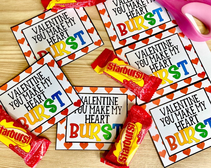 Printable Valentines/starburst Valentine/valentine Party Favors ...