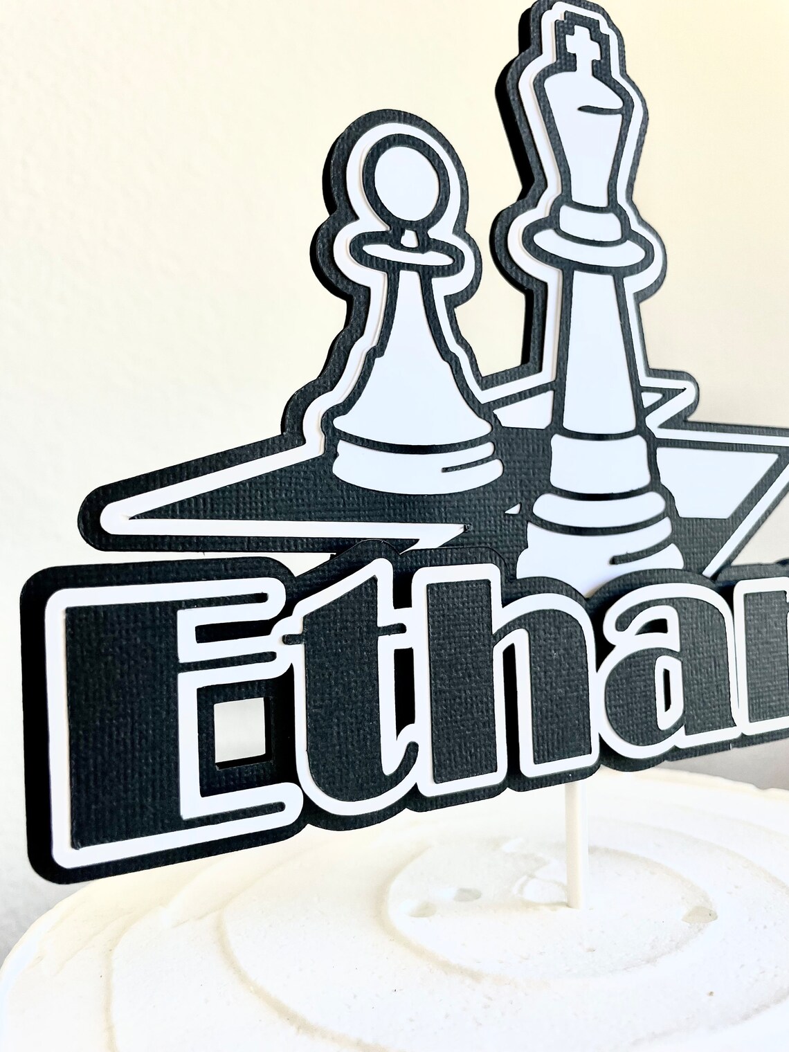 Personalized Chess Cake Topper, Handmade Cardstock Chess Pieces - Etsy