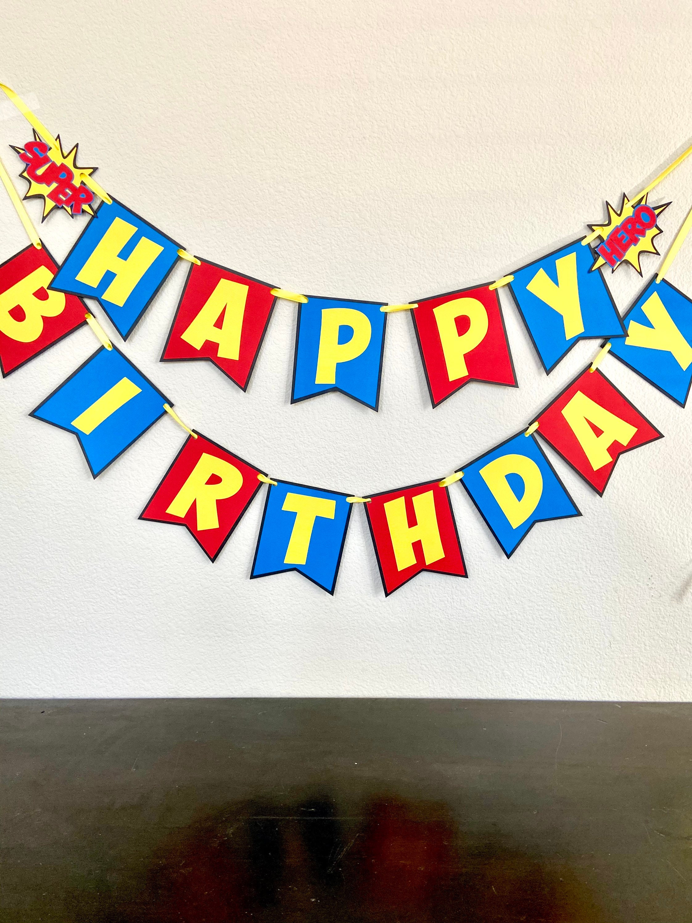 Comic Book Happy Birthday Banner/superhero Happy Birthday | Etsy