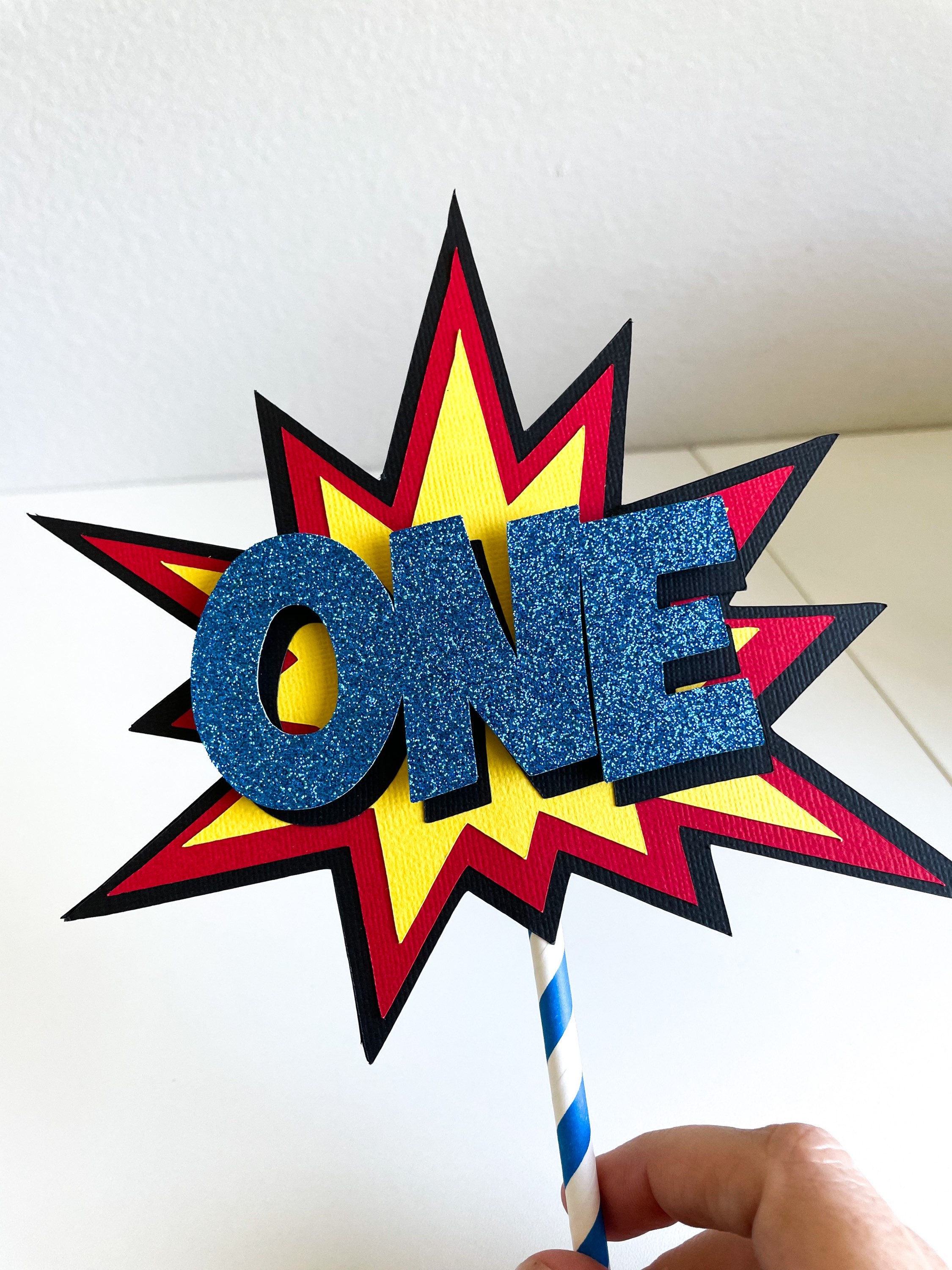 Comic Book Cake Topper/comic Pow/superhero 1st Birthday/comic - Etsy