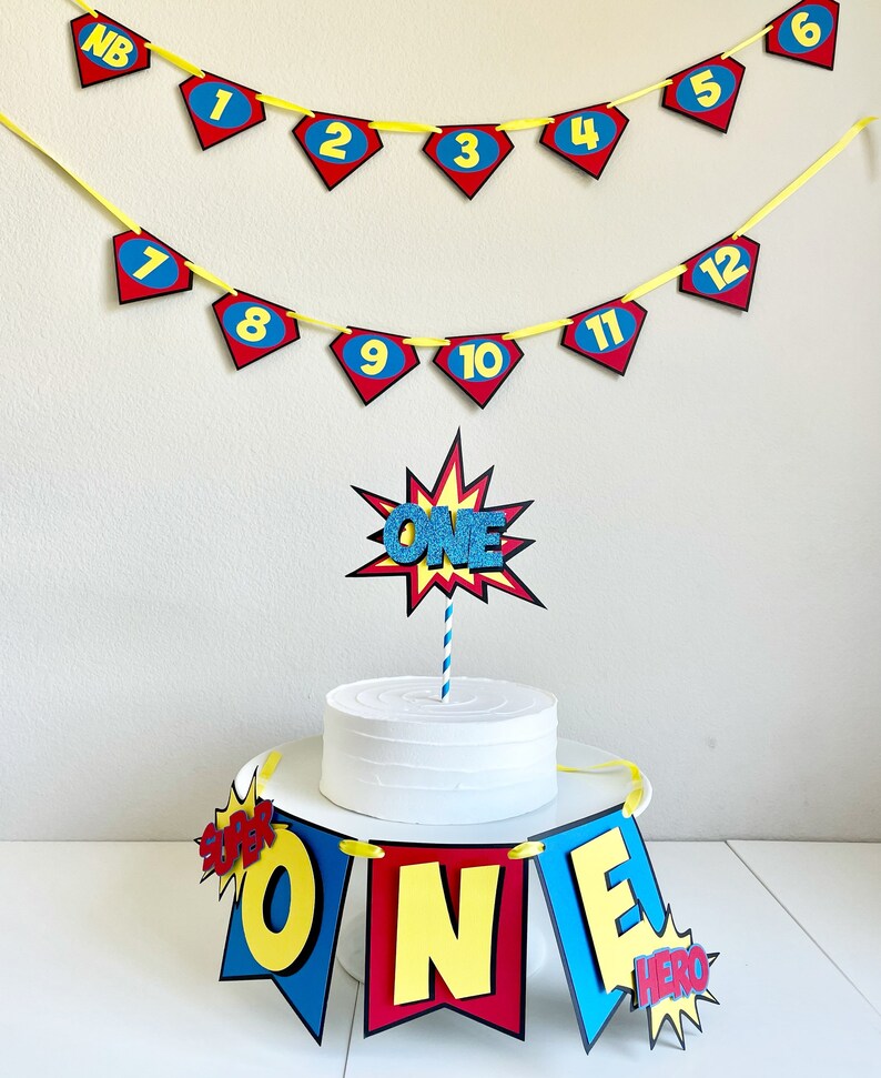 Comic Book Cake Topper/comic Pow/superhero 1st Birthday/comic - Etsy
