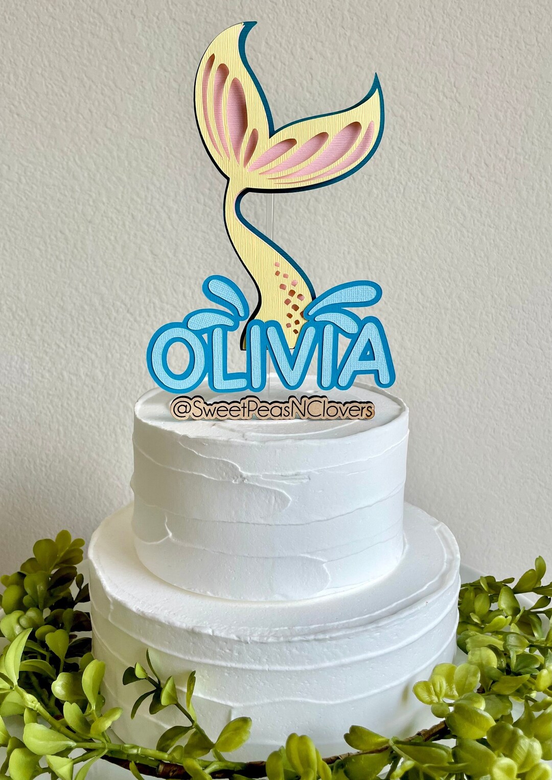 Mermaid Cake Topper/mermaid Tail Cake Topper/last Splash Cake Topper - Etsy