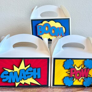 Comic Book Favor Boxes/comic Pow/comic Book Treat Box/superhero ...