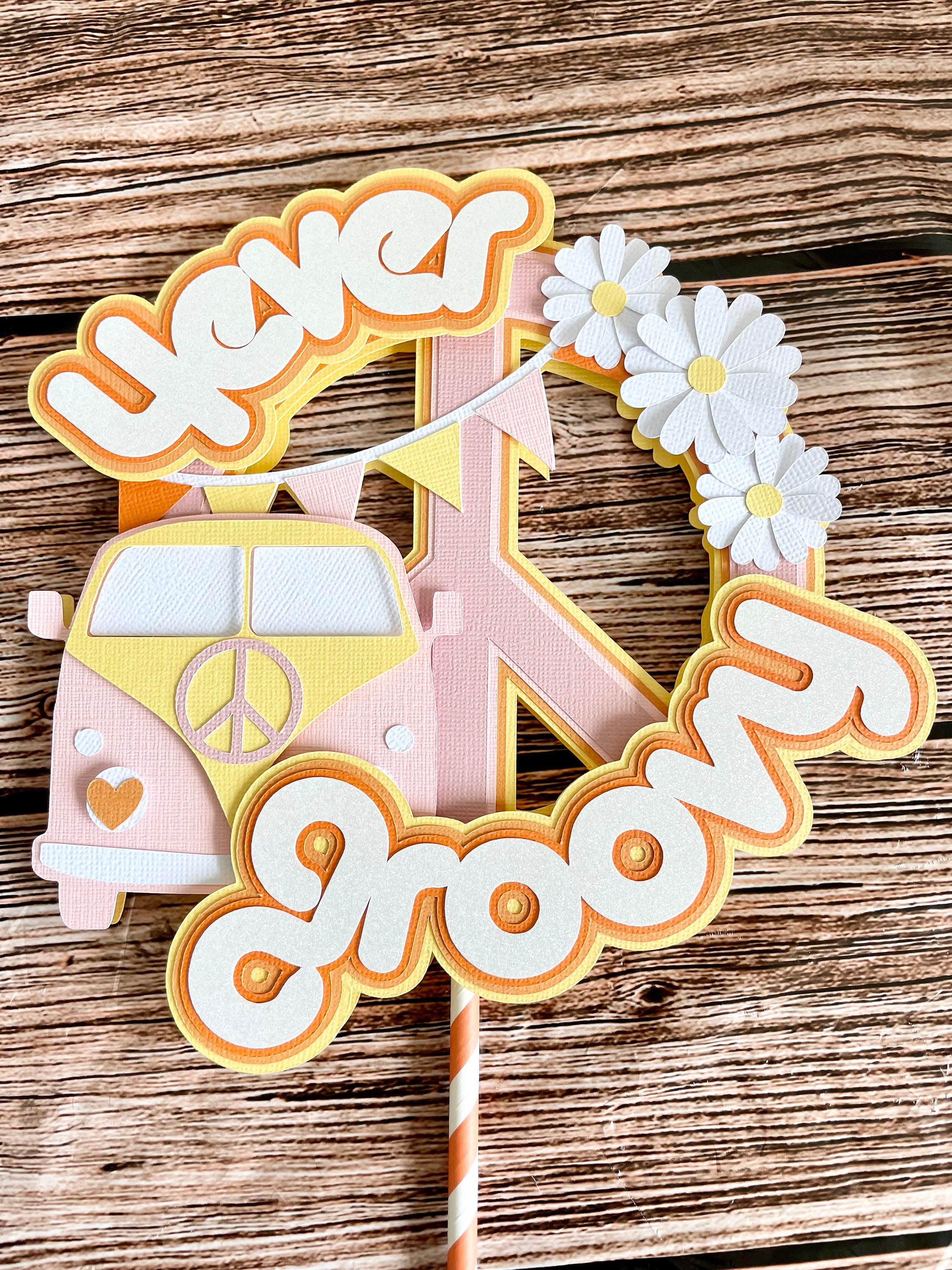 Four Ever Groovy/4 Ever Groovy/retro/hippie Cake Topper - Etsy
