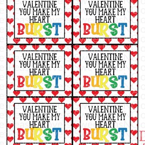 Printable Valentines/starburst Valentine/valentine Party Favors ...