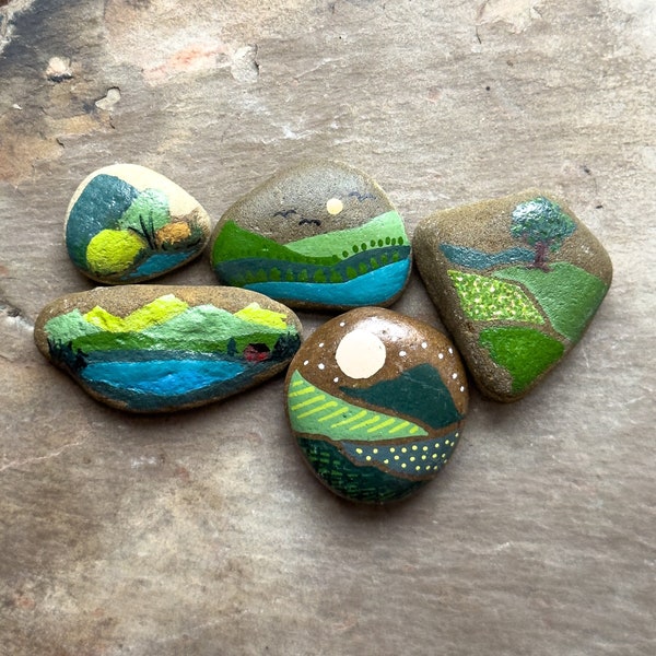 Hand Painted Stone - Etsy