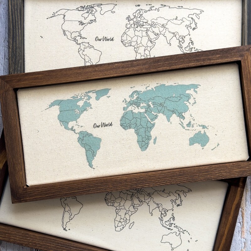 Push Pin World Map - Etsy