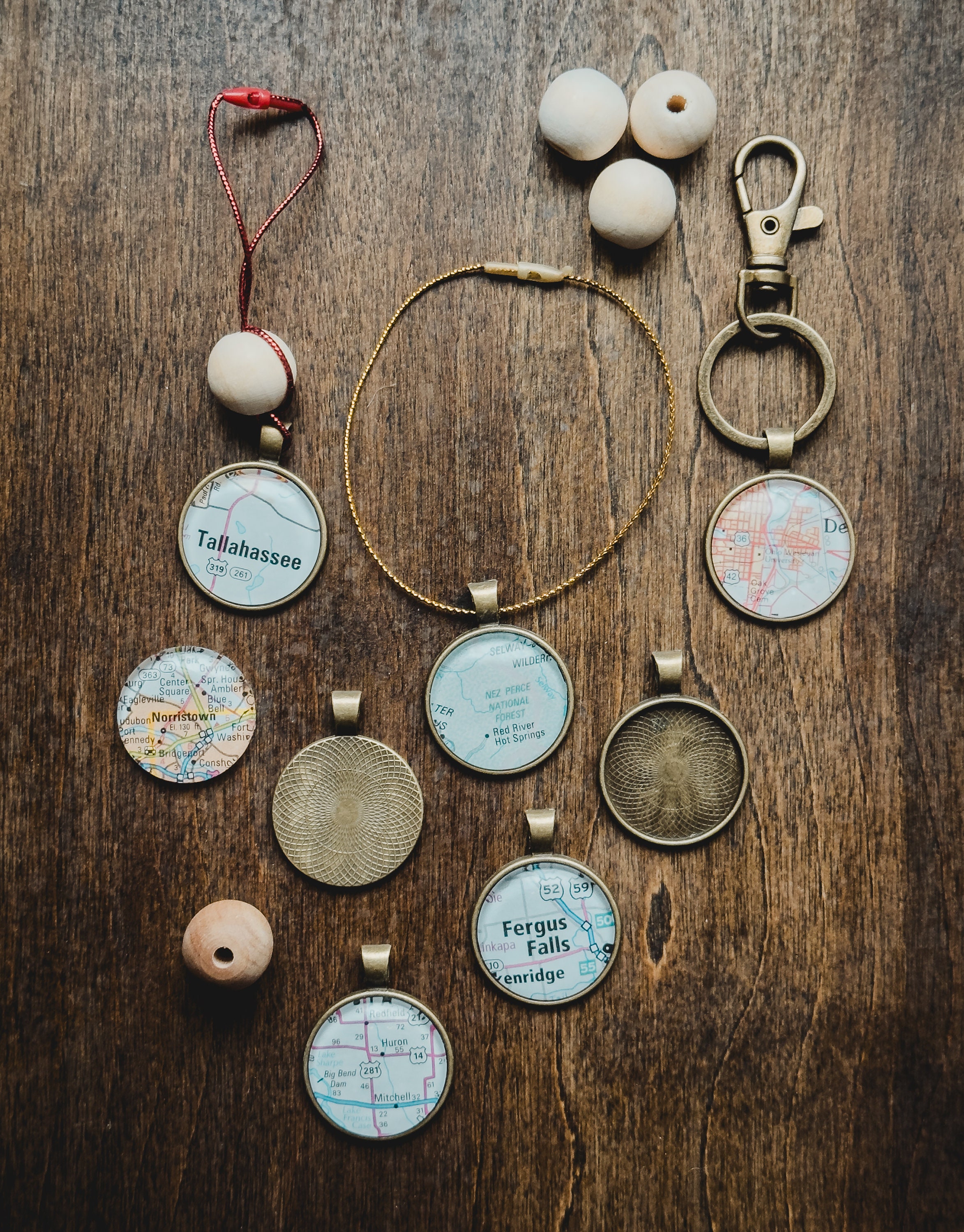 Personalized Pendant With Custom Map Location, Upcycled Map Keepsake ...