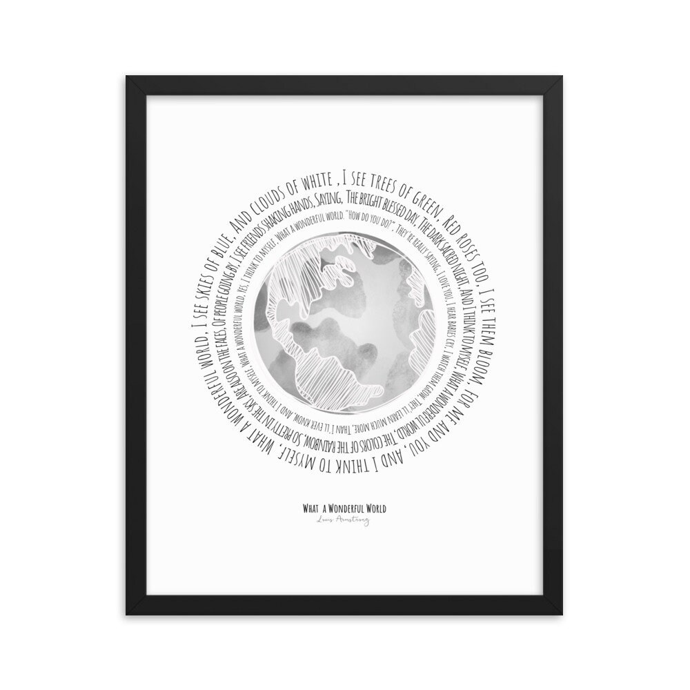 What a Wonderful World Printable, Black & White, Quote, Inspiration ...