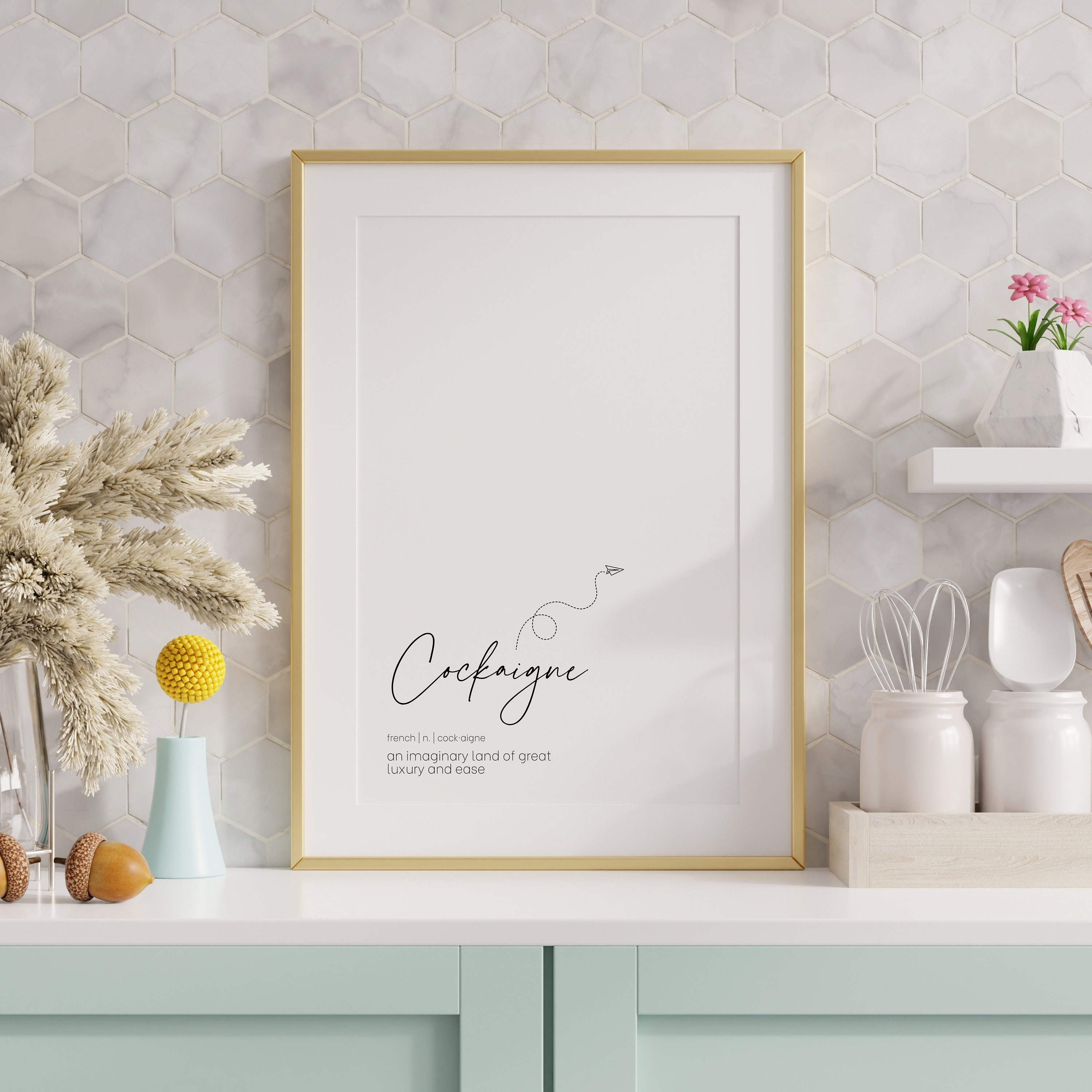 Cockaigne Printable Travel Words and Definition. Typography Artwork ...