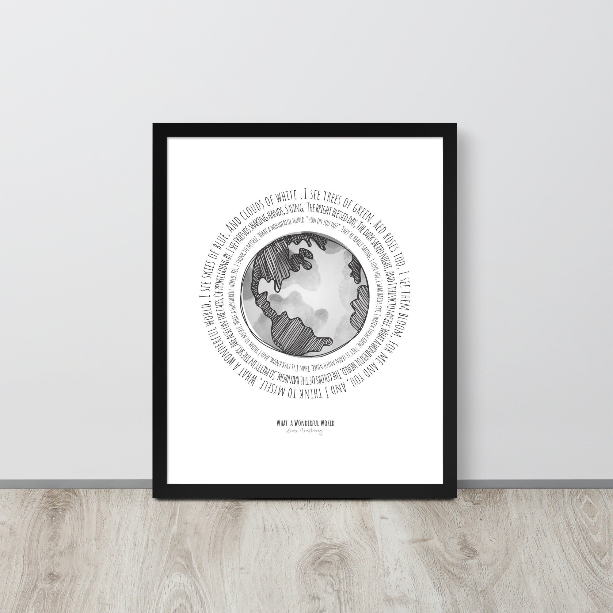 What a Wonderful World Printable, Black & White, Quote, Inspiration ...