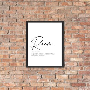 Roam; Printable Travel Words and Definition. Typography Artwork ...