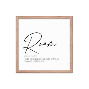 Roam; Printable Travel Words and Definition. Typography Artwork ...