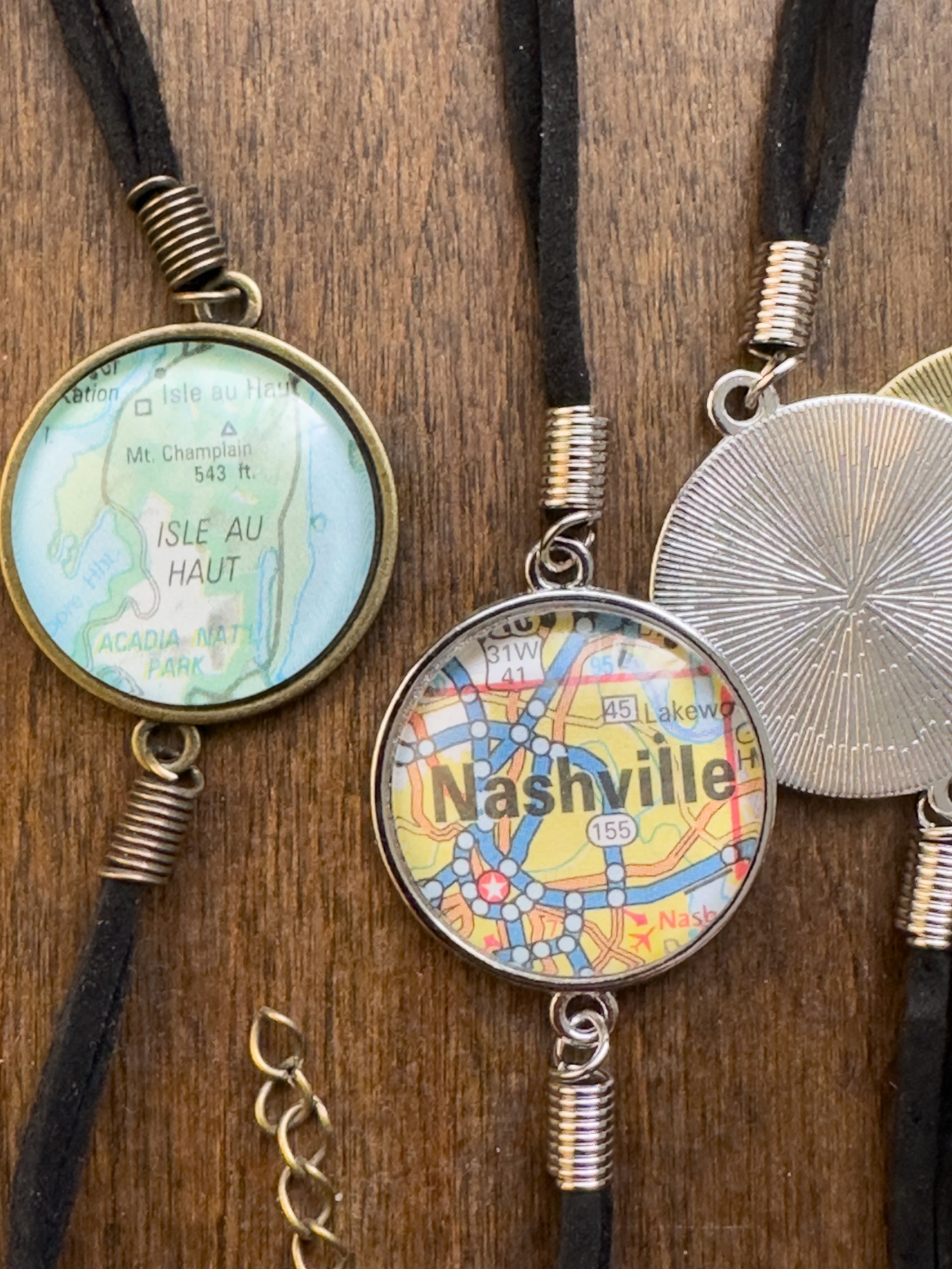 Unique Map Bracelet With Custom US Map Location, Upcycled Map Jewelry ...