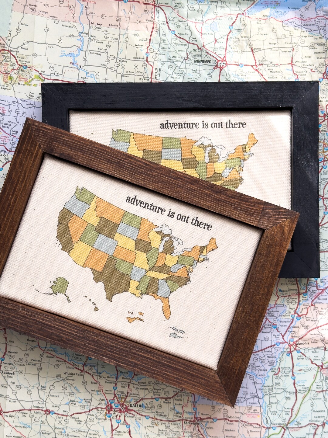 Mini Retro Push Pin Map, Small Travel Adventure Map, Checklist Map ...