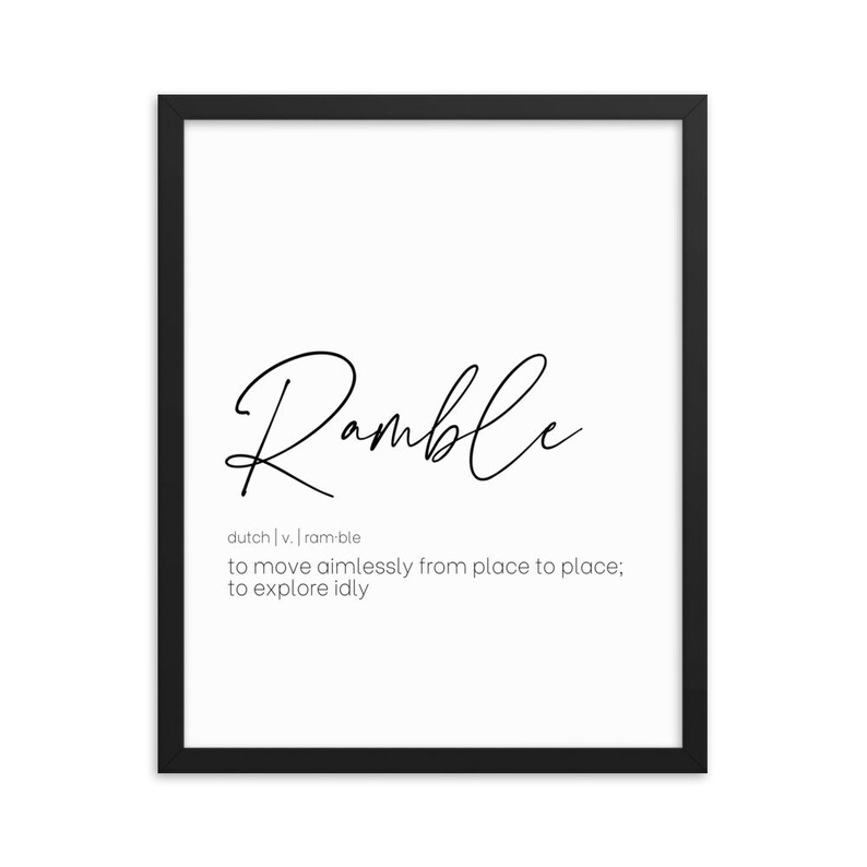 Ramble Printable Travel Words and Definition. Typography - Etsy