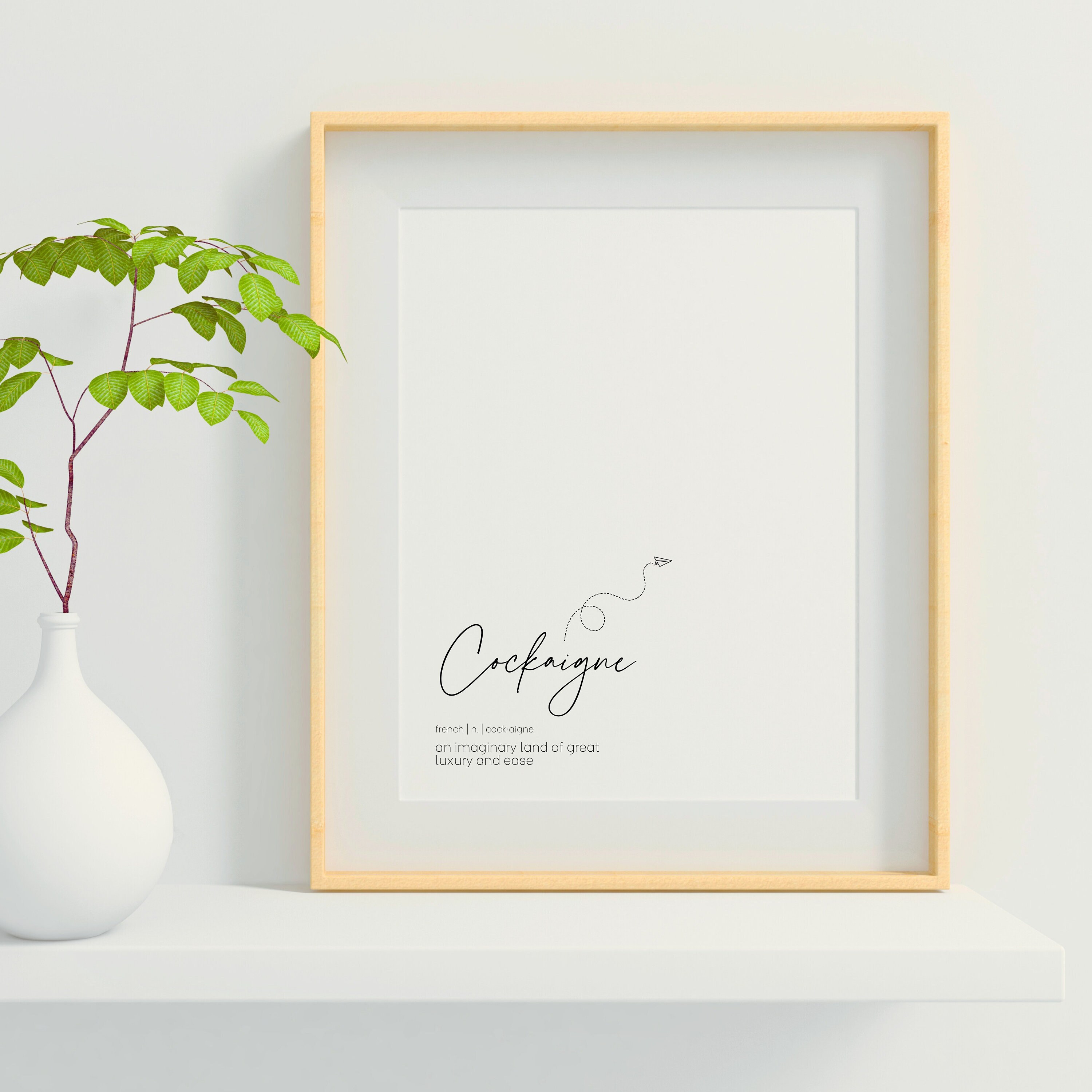Cockaigne Printable Travel Words and Definition. Typography Artwork ...