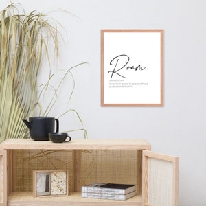 Roam; Printable Travel Words and Definition. Typography Artwork ...