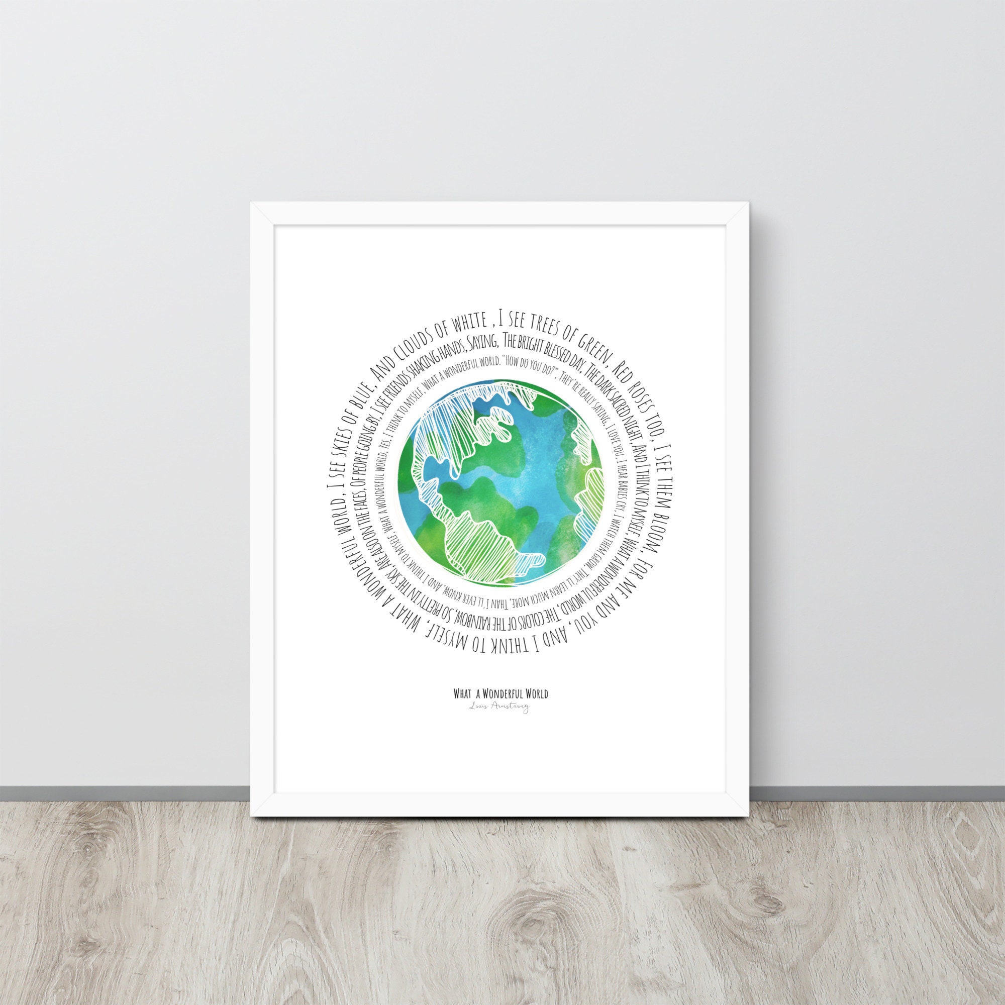 What a Wonderful World Printable, Color, Quote, Inspiration Song, Louis ...
