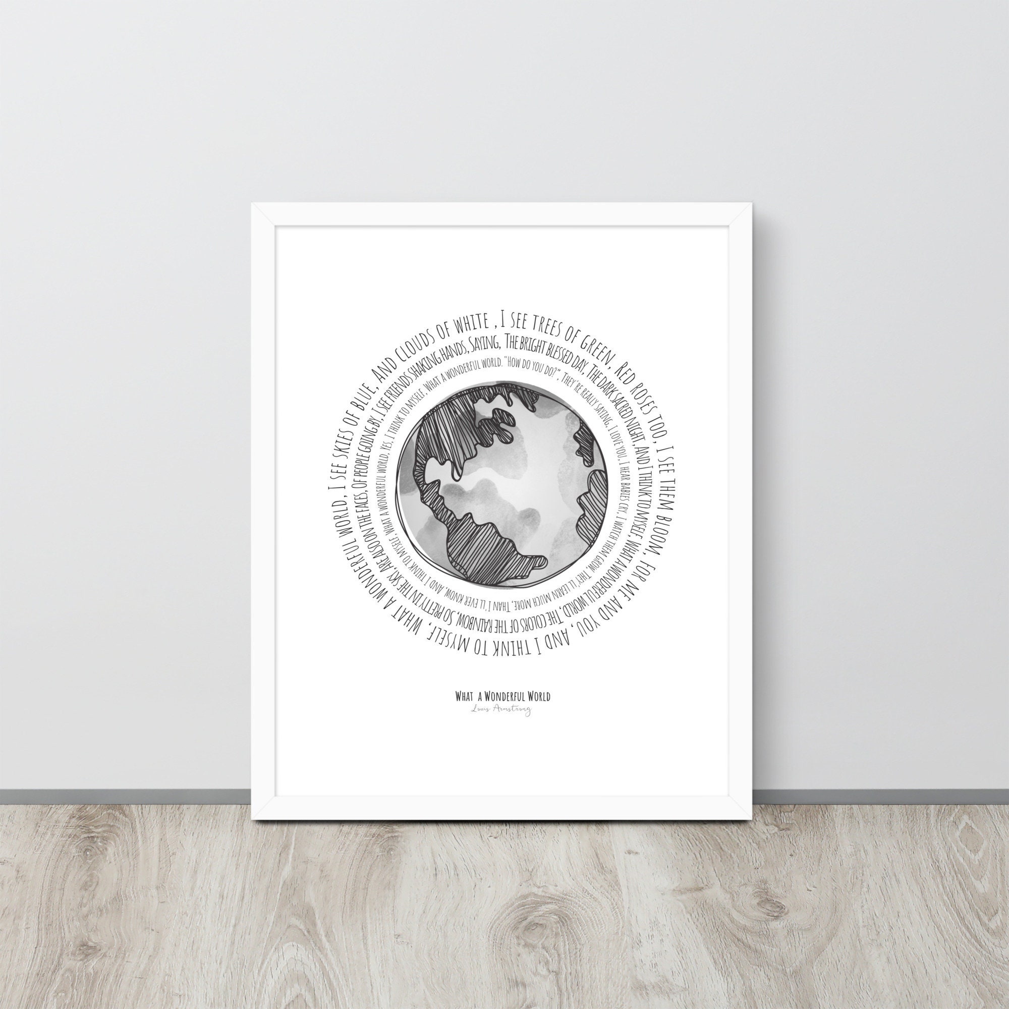 What a Wonderful World Printable, Black & White, Quote, Inspiration ...