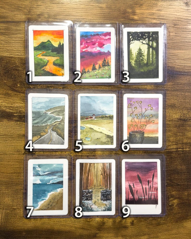 Landscape ACEO Art Cards – Original Hand-painted Artist Trading Cards ...