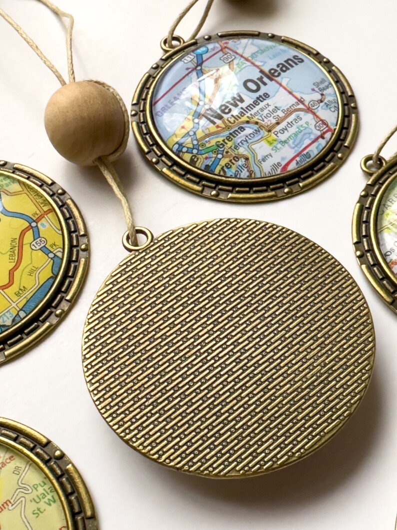 Upcycled US City Map Christmas Ornament, Map Ornaments, Travel ...