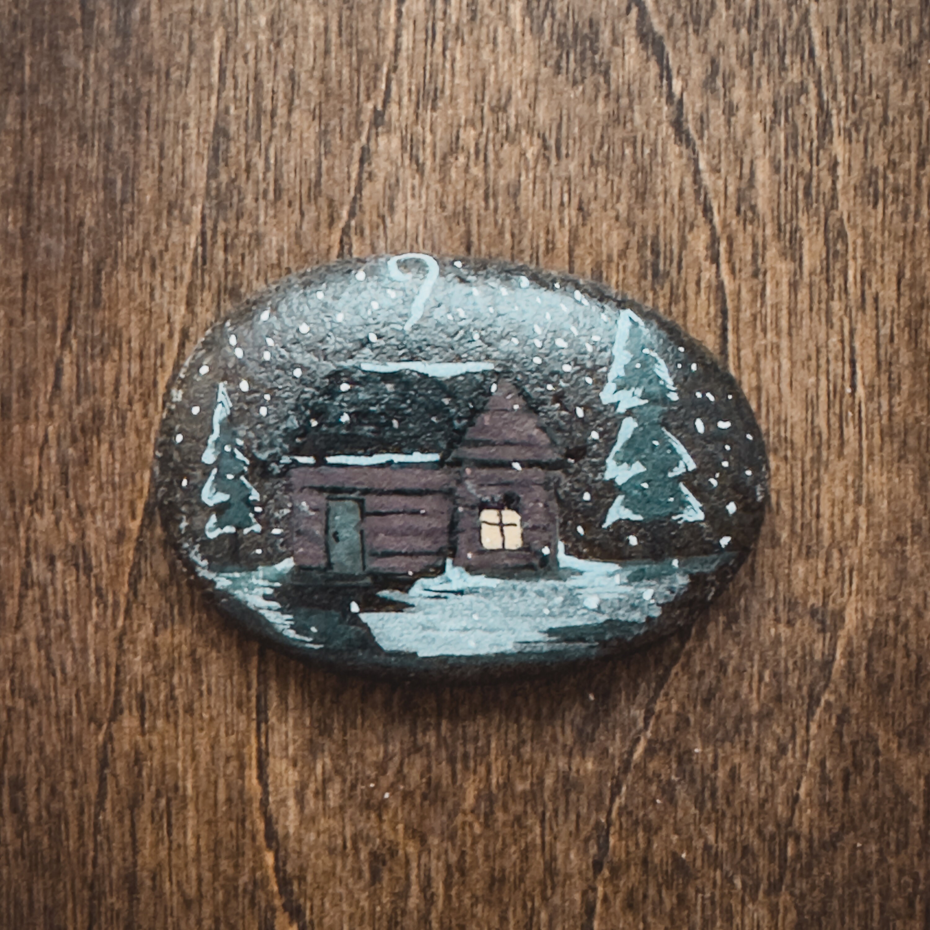 Small Painted Winter Stones, Set of 4, Painted Rocks, Rock Art, Rock ...