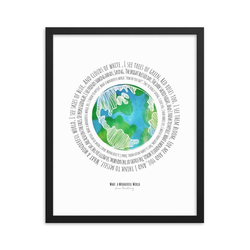 What a Wonderful World Printable, Color, Quote, Inspiration Song, Louis ...