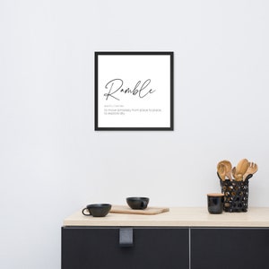 Ramble; Printable Travel Words and Definition. Typography Artwork ...