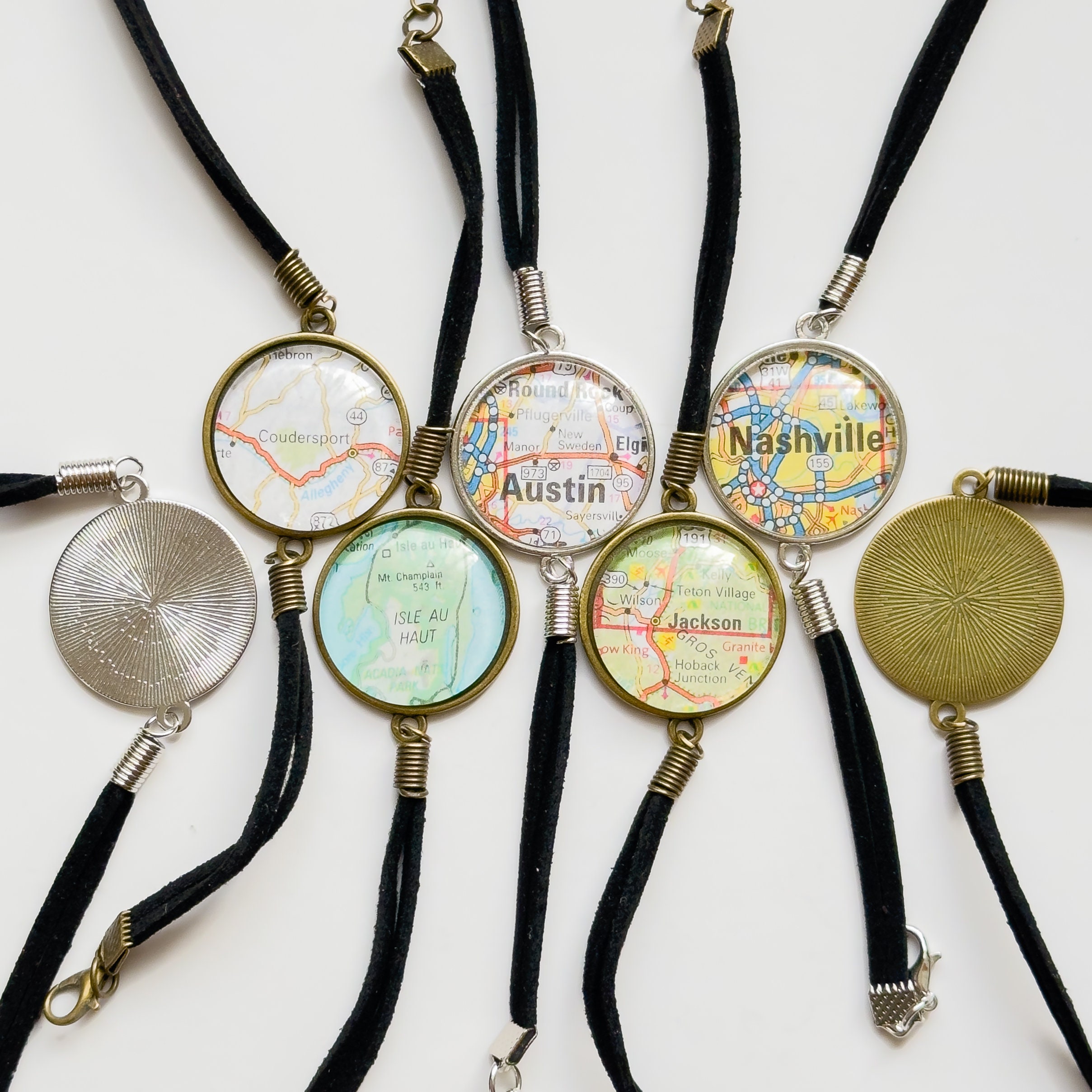 Unique Map Bracelet With Custom US Map Location, Upcycled Map Jewelry ...