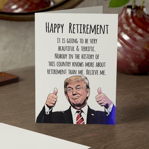 Happy Retirement Card Trump - Etsy