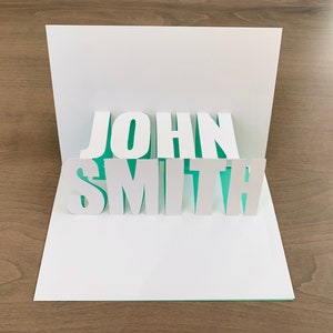 Congrats Pop up Name Card - Etsy