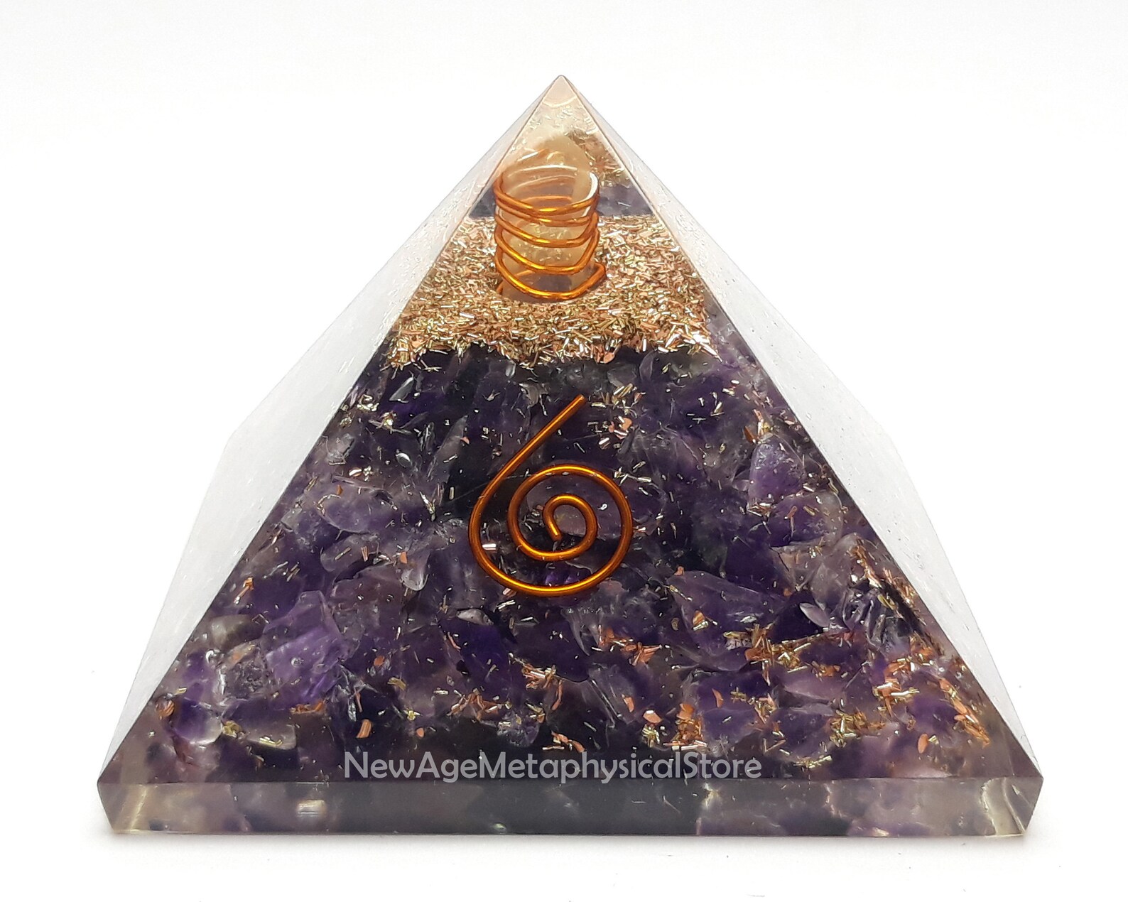 Amethyst Orgone pyramid EMF protection Chakra Crystal 55mm | Etsy