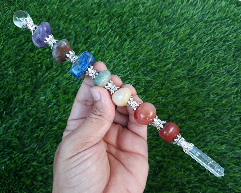 Crystal wand Rose quartz chakra healing stick meditation | Etsy