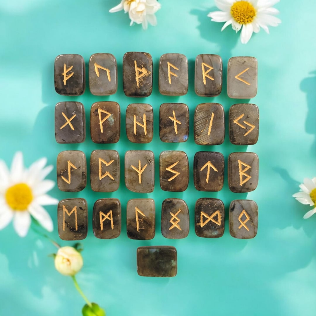 Labradorite Rune Stones Set Handcrafted Divination Tool | Handcrafted ...