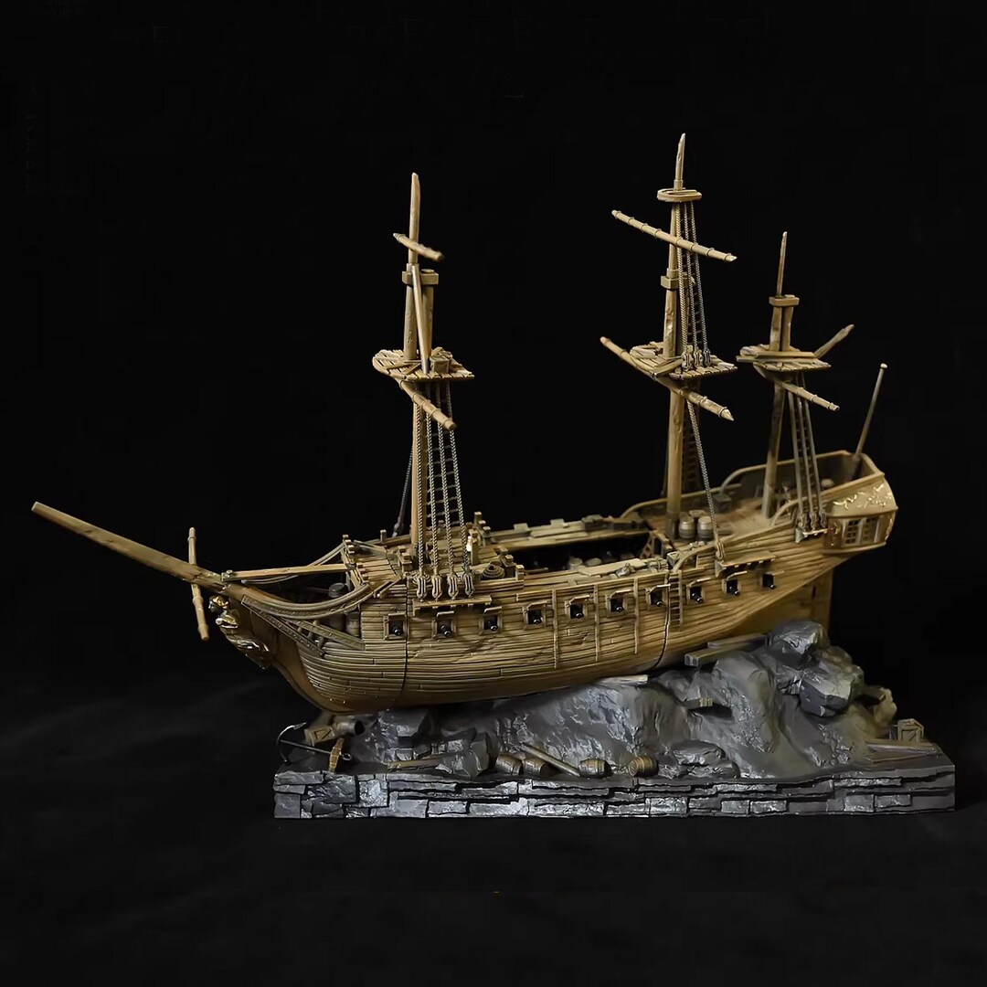 Deep Sea Shipwreck Resin Model, Warship Wreckage Miniature, Aquarium ...