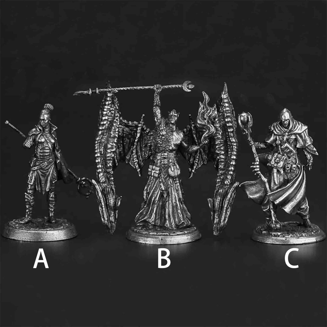 DND Miniatures Demonic Warlock Miniature Metal Sculpture Board Game ...