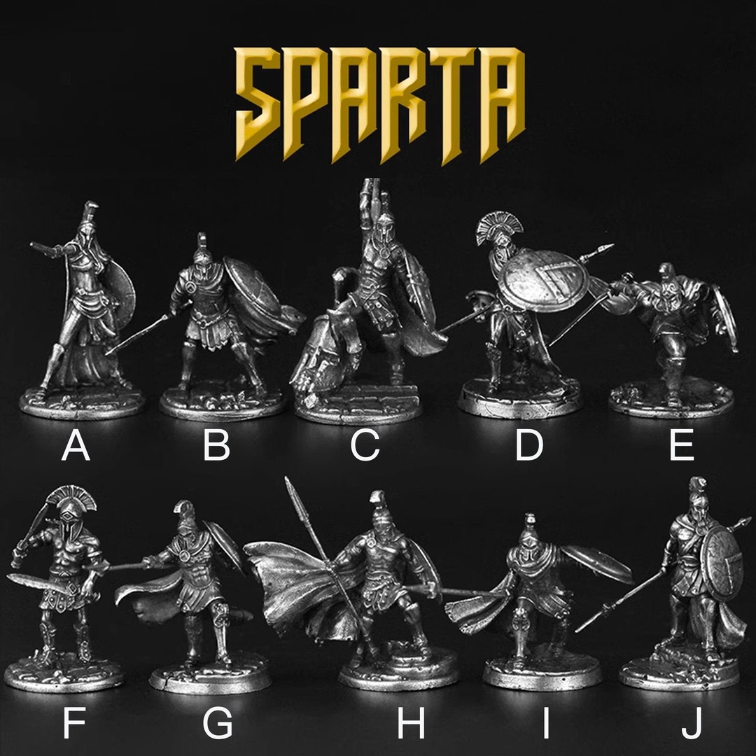 Spartan Warrior Miniature Figurines | Cupronickel Wargame Model, 12pcs ...