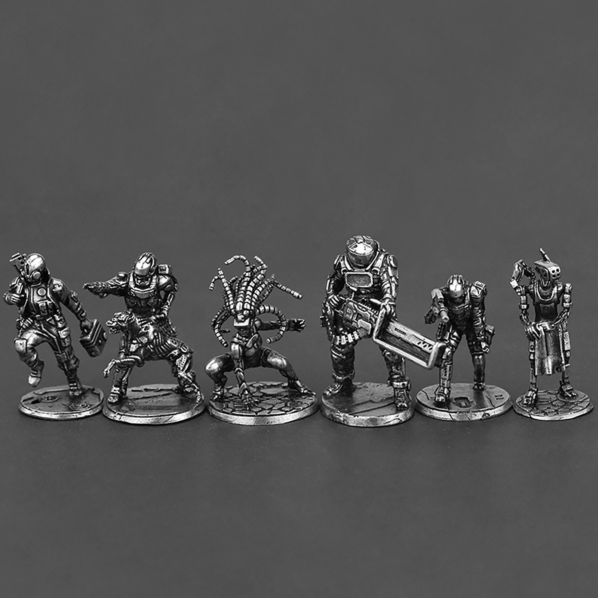 Cupronickel Cyberpunk Figurines, Miniature Wargame Model (12pcs) - Etsy ...