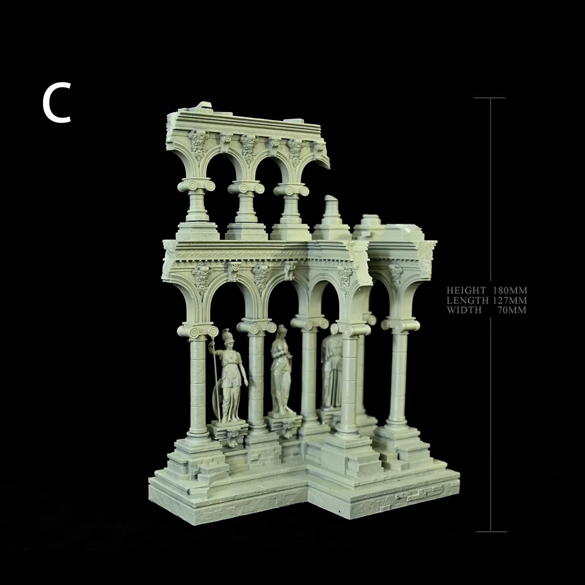 DIY Roman Ruins Resin Model – Weathered Aquarium & Desktop Decor (280mm ...