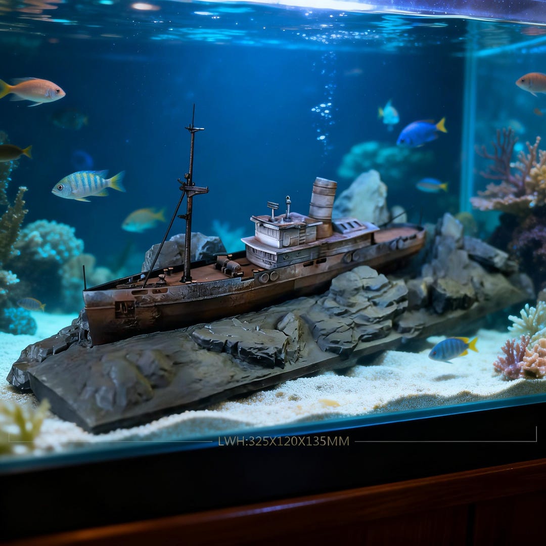 Haunted Ghost Ship “mary”, Deep Sea Shipwreck Resin Model, Aquarium ...