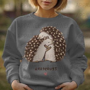 Cute Hedgehog Hug Art, Digital Download, Animal Illustration, Printable ...