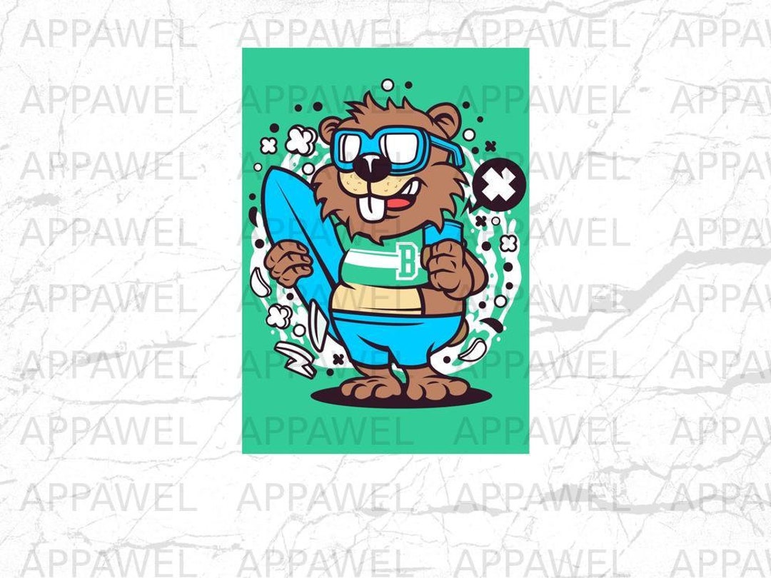 Beaver Surfing Svg Cut File Cricut Silhouette - Etsy