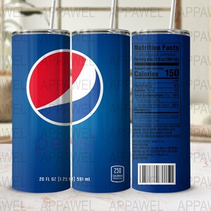 Pepsi Cola Label Wrap, Digital Tumbler Design, Printable Pepsi Logo ...