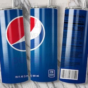 Pepsi Cola Label Wrap, Digital Tumbler Design, Printable Pepsi Logo ...