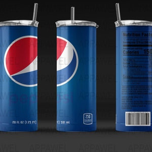 Pepsi Cola Label Wrap, Digital Tumbler Design, Printable Pepsi Logo ...