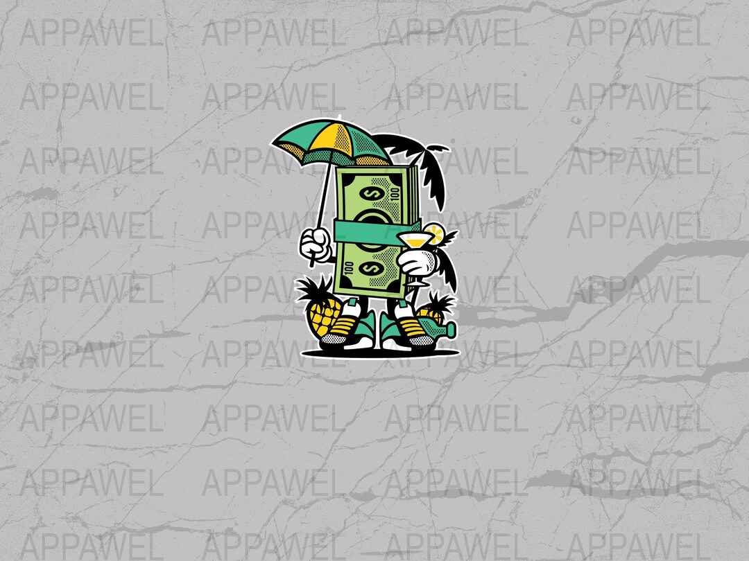 Dollar Bill Character Art, Fun Cartoon Design, Cute Money Illustration ...