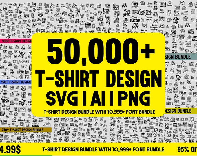 Mega SVG Bundle 50,000 T Shirt Designs SVG Silhouette Cut Files,clipart ...