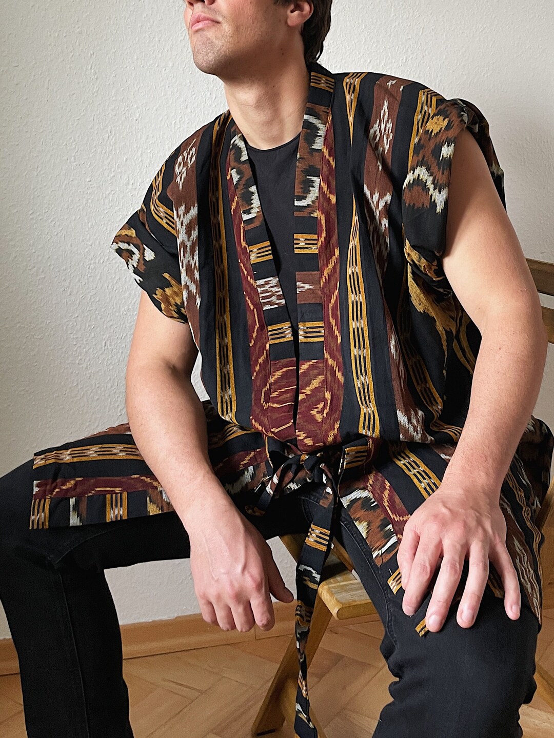 Kimono Tenun Ikat Clothing Cotton Outer Indonesian Handmade Batik ...