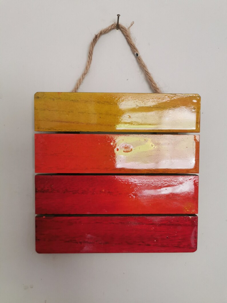 Wooden Square Wall Plaque. Fire | Etsy